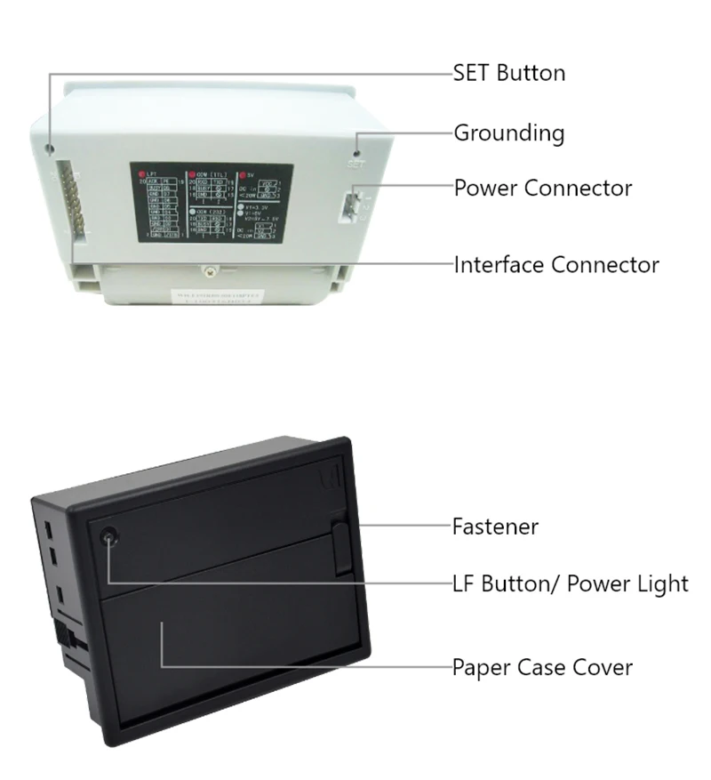 Black Color Panel ACARS Thermal Printer (WH-E19) for Screen Machine