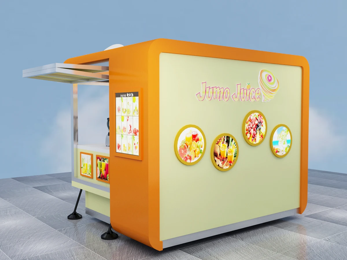 Mobile Food Stand Kiosk Design - Modern Eco-Friendly Coffee & Ice Cream ...