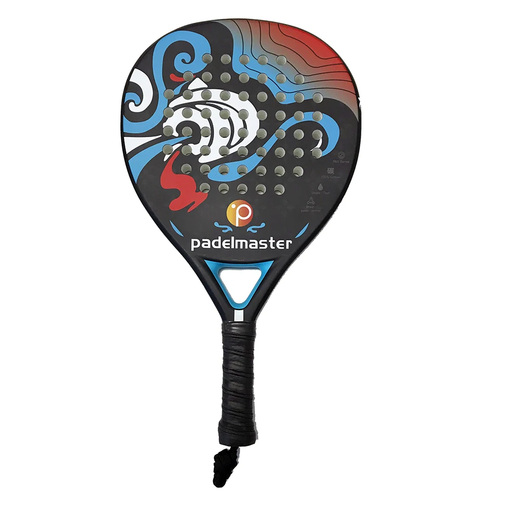 Custom Black Color Padel Tennis Racket - 3K/18K Carbon Fiber