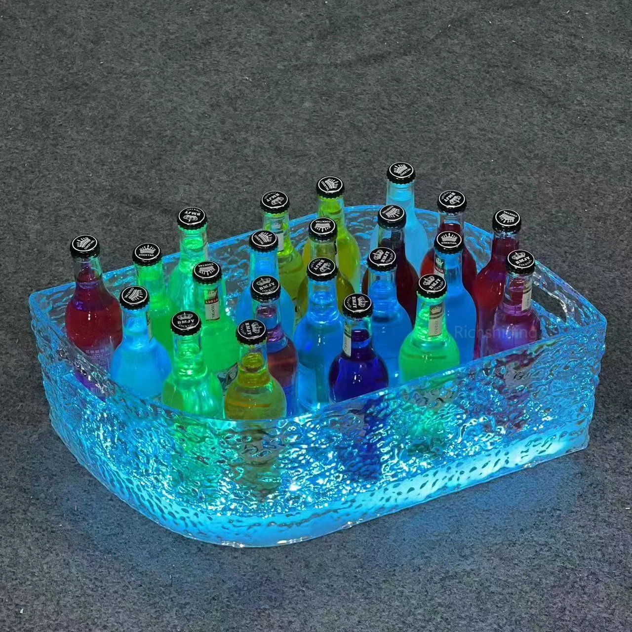 Modern Leaf Shape Led Ice Bucket In Plastic Remote Control Rgb For ...