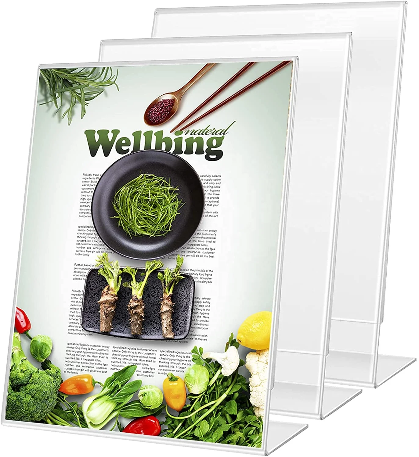 L Shape Acrylic Sign Display Holder With Slant Back Plastic Paper ...