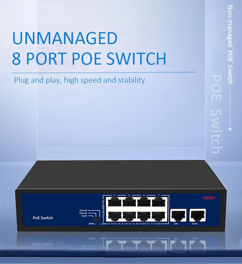 4/8/16/24 Port Network Switch PoE Mega Giga SFP PoE Switch IP Camera ...