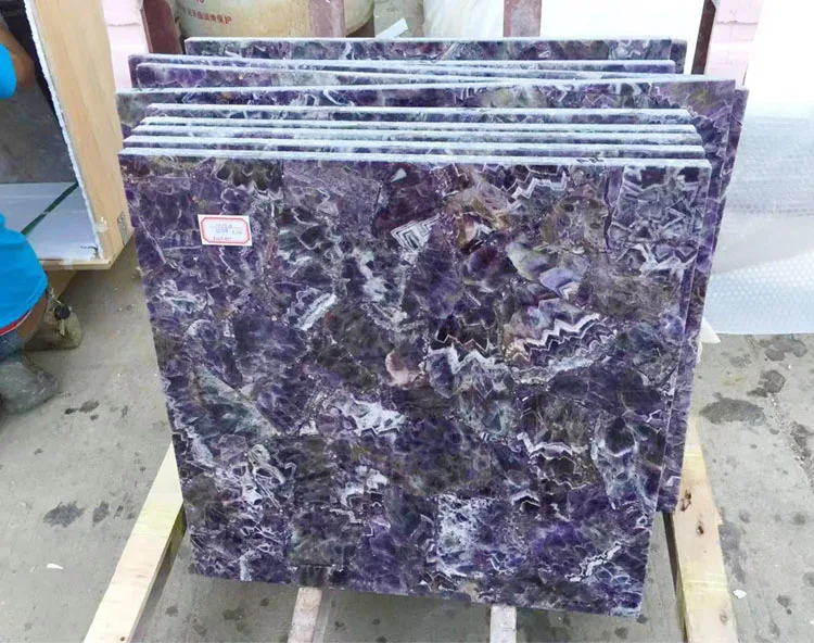 Purple Amethyst Granite Slab Synthetic Gemstone Wall Panels - Buy ...