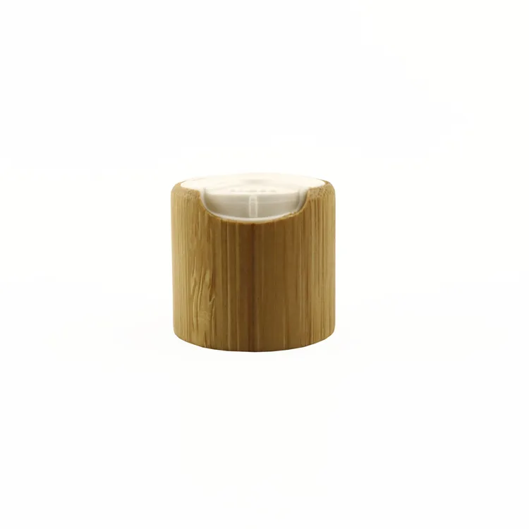 24/410 Natural Bamboo Lid Wooden Screw Cap With Plastic Pet Material ...