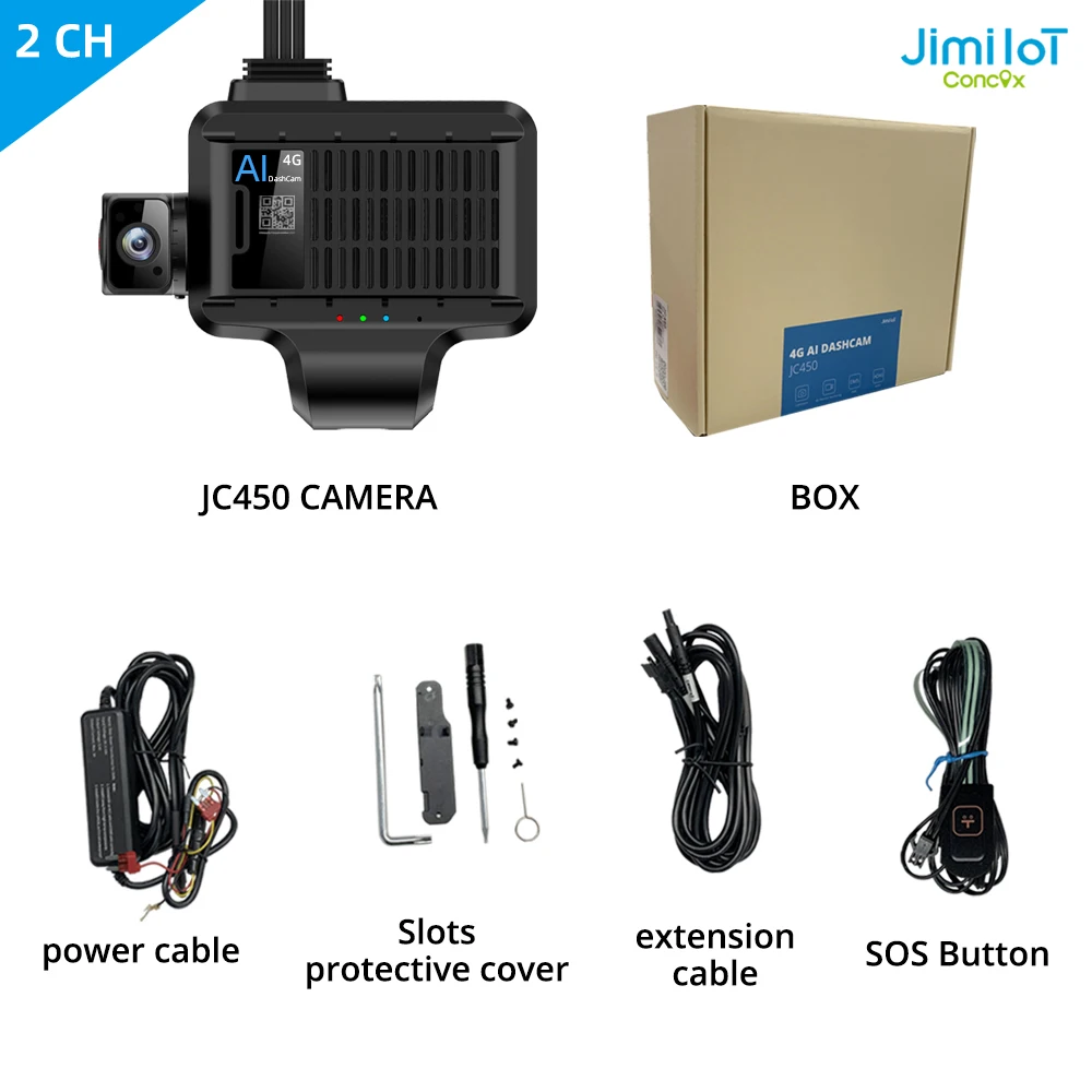 Jimi Jc450 4g Ai Dashcam Adas 3/4 Channes Live Video Gps Tracking Remote Monitoring Cloud ...