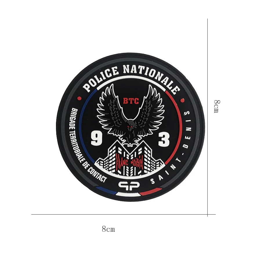 Custom French Police Nationale Pvc Rubber Patches Hook Loop Badge - Buy ...