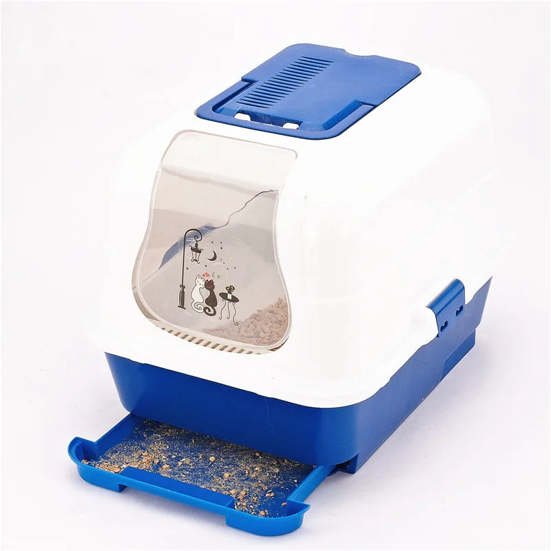 New Drawer-type Pine Litter Box Double-layer Litter Box To Send Cat ...