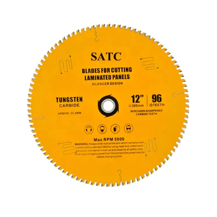 Satc 12 Inch By 1-inch Arbor 96 Teeth Tct Wood Saw Blades For Aluminum ...