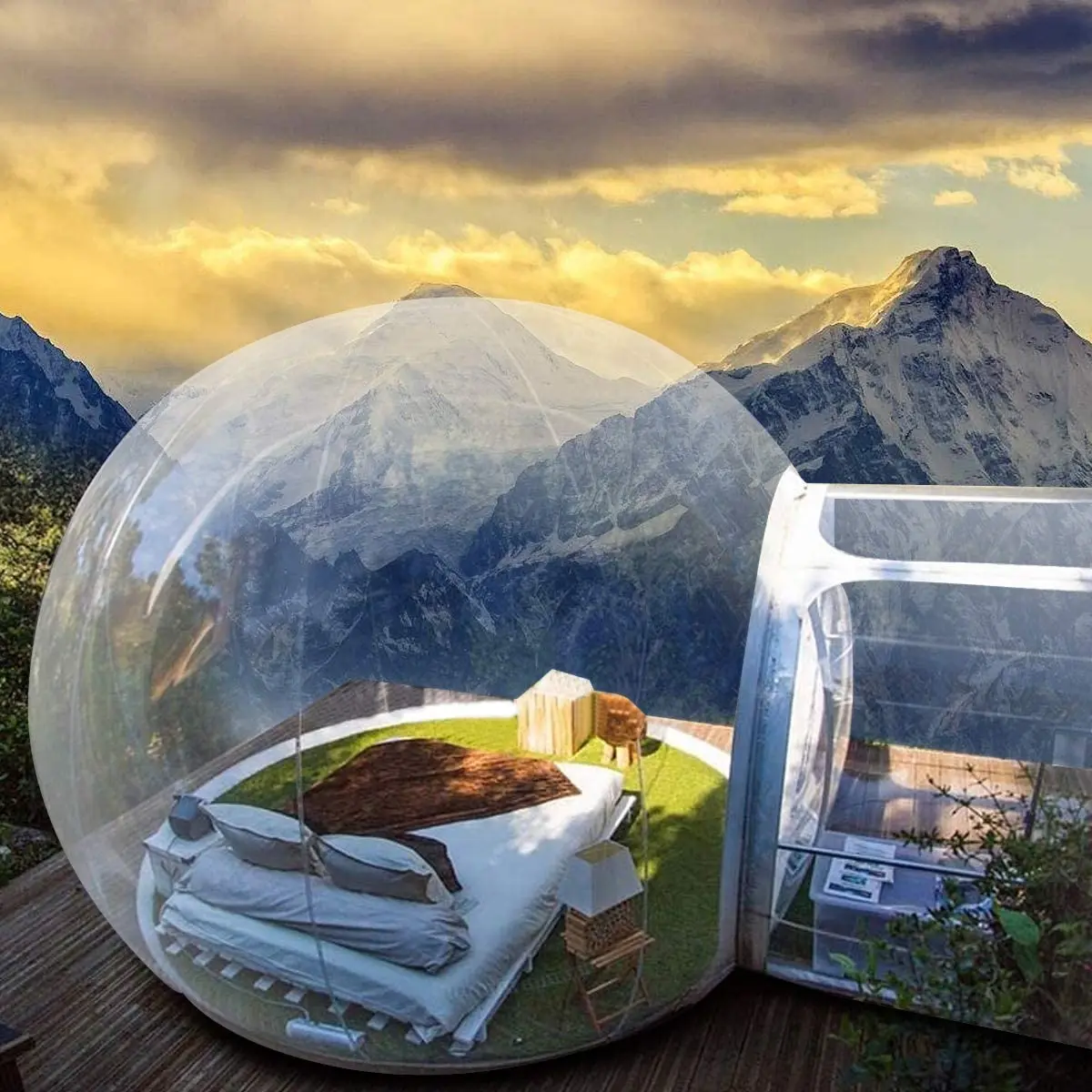 Outdoor Camping Clear Opblaasbare Lucht Dome Iglo Gazon Transparante ...