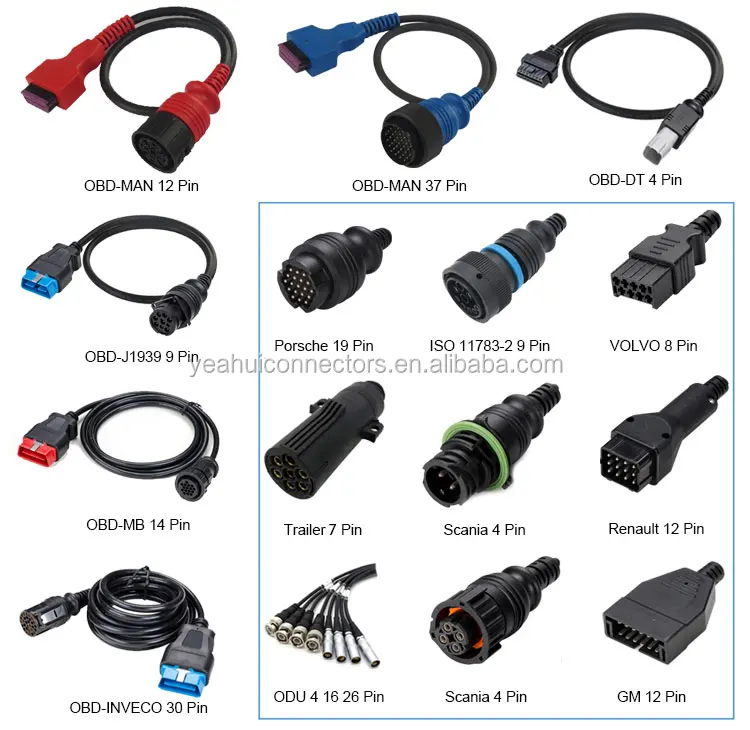 Assembly Custom Auto 16 Pin Obd2 Connector Car Diagnostics Adapter Obd ...