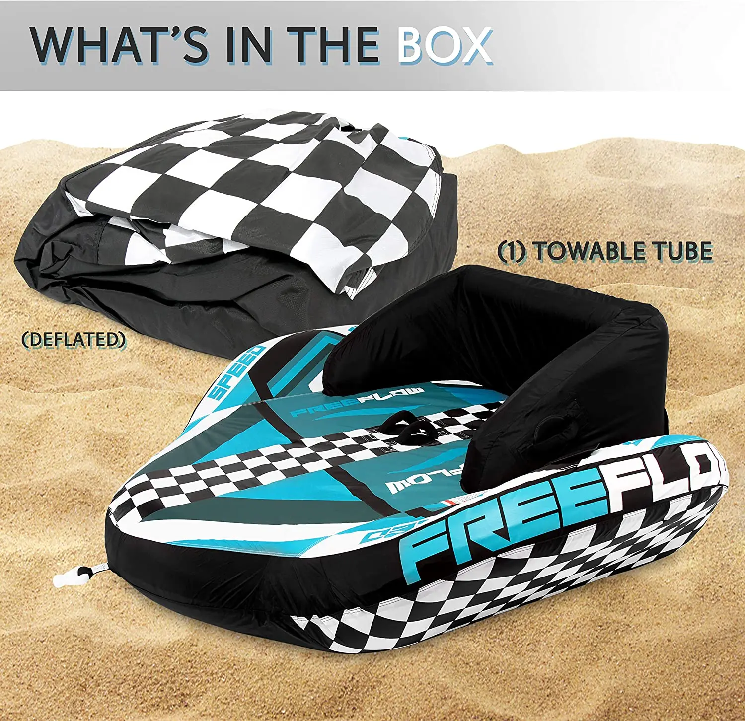 Inflatable Towable Booster Tube - Two Person Water Tube Boating Float ...