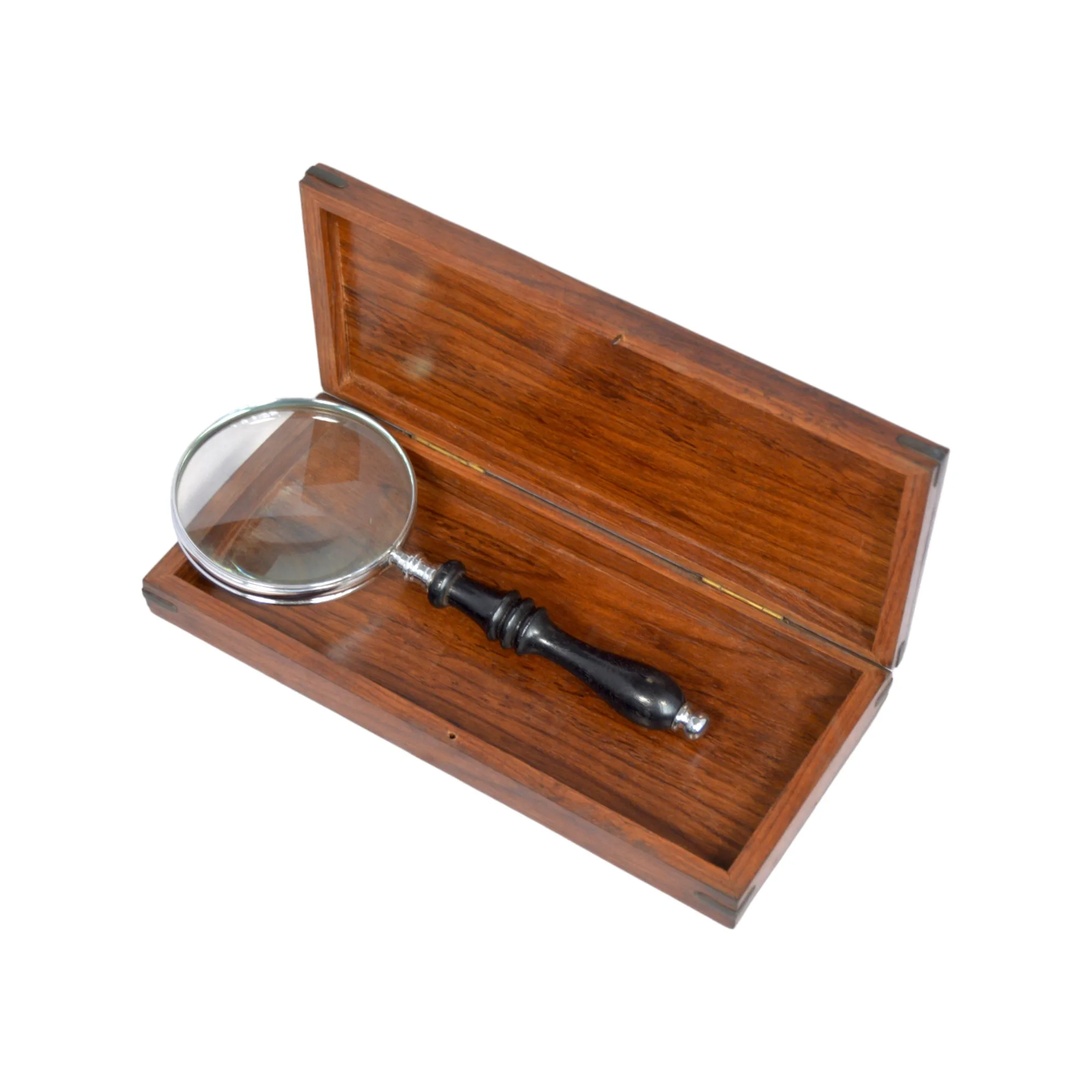 Hand Made Handle Natural Magnify Glass With Wooden Box For Magnified ...