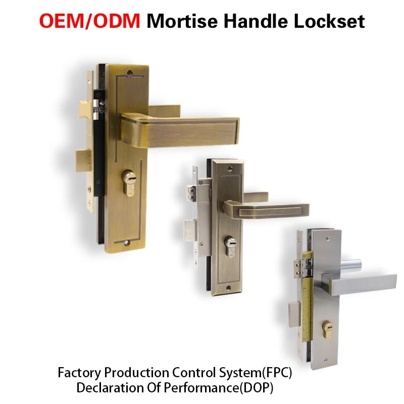 French Zinc Alloy Mortise Door Lock for Fire Wooden Doors