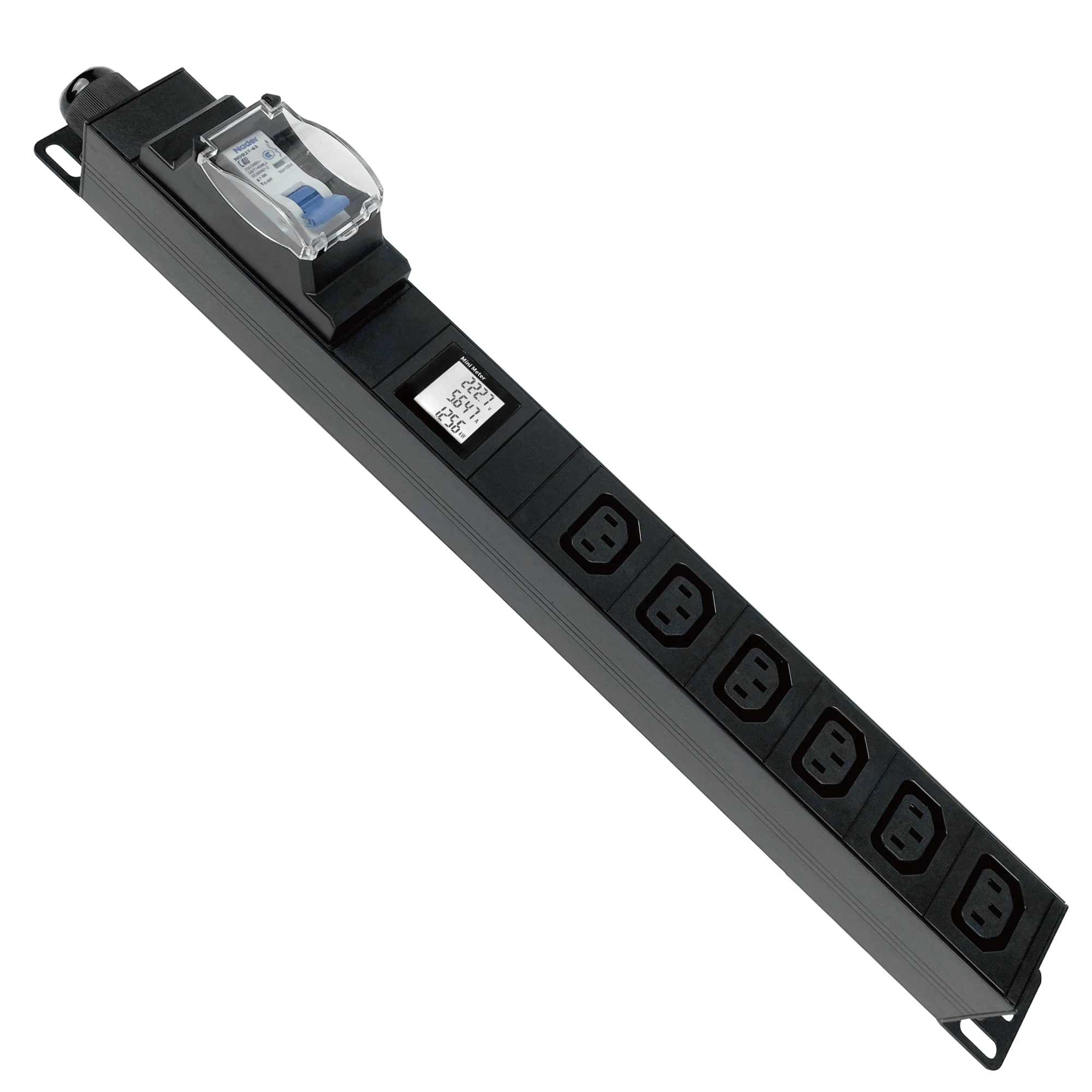 Aluminium Alloy Frame 1u 6 Way C13 Metered Pdu Power Distribution Unit ...