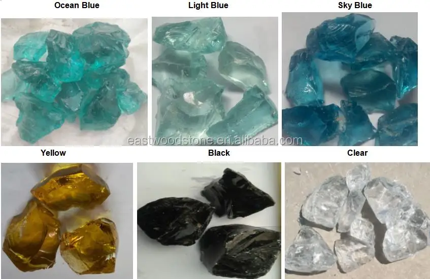 Landscape Glass Ideas - Crushed Aquatic Blue Glass Rocks
