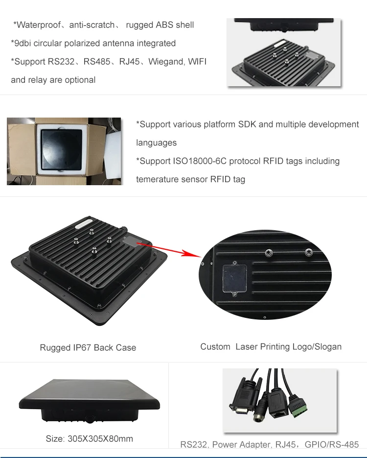 10 Meters Ip67 Epc Gen2 Long Range Wiegand W26 Uhf Rfid Fixed Reader 4 Antenna Ports - Buy 10 ...