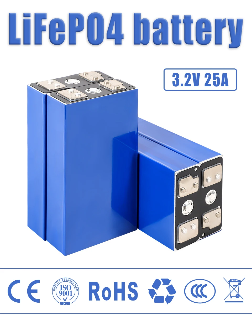 3.2v 25ah Rechargeable Battery Lifepo4 Cell Batterie For Tractors ...