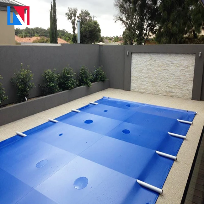 Blue PVC Pool Covers with Aluminum Battens - Durable & Safe