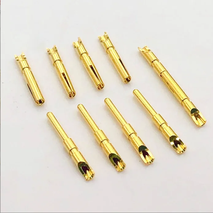 1mm Circular Connector Crimp Contacts - Brass Pin Gold Plated
