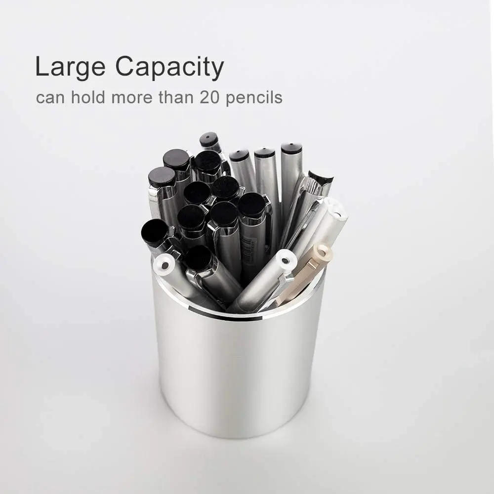 Metal Pencil Pen Holder Aluminum Desktop Organizer Stand Cup Storage ...
