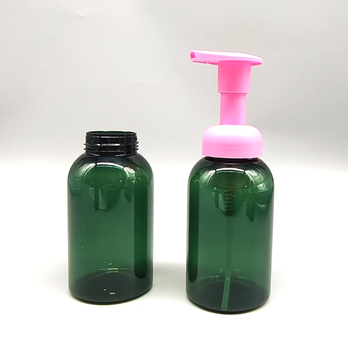 Empty Hand Wash Plastic Bottles 250ml Green Plastic PET Bottle With ...