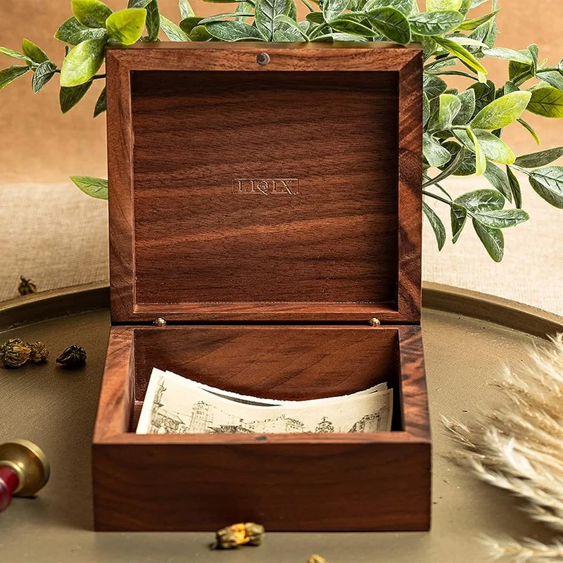 Durable Square Wooden Keepsake Box with Hinged Lid - Customizable ODM