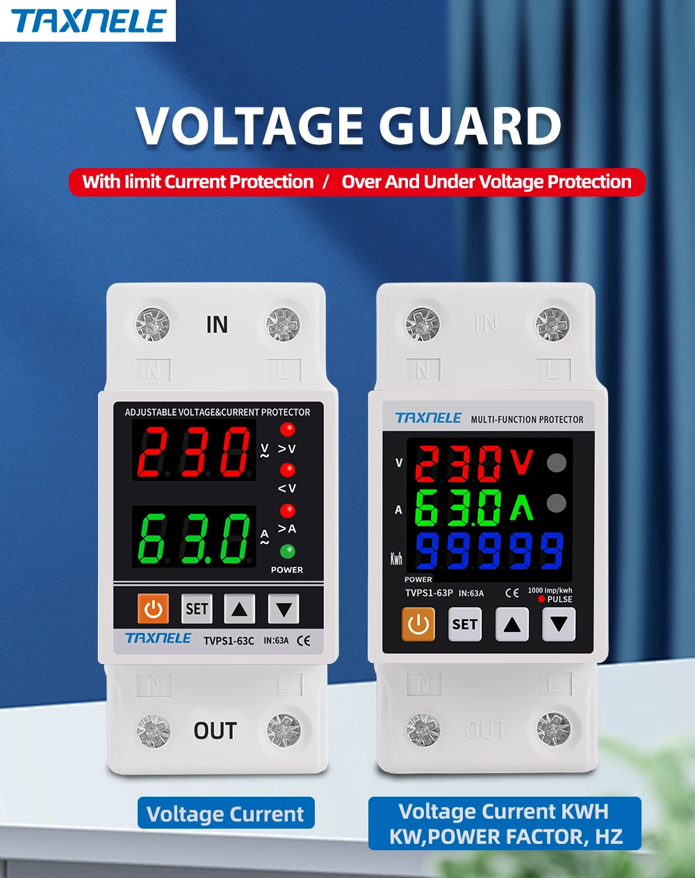 63A 230V Din Rail Adjustable over Voltage Protective Device