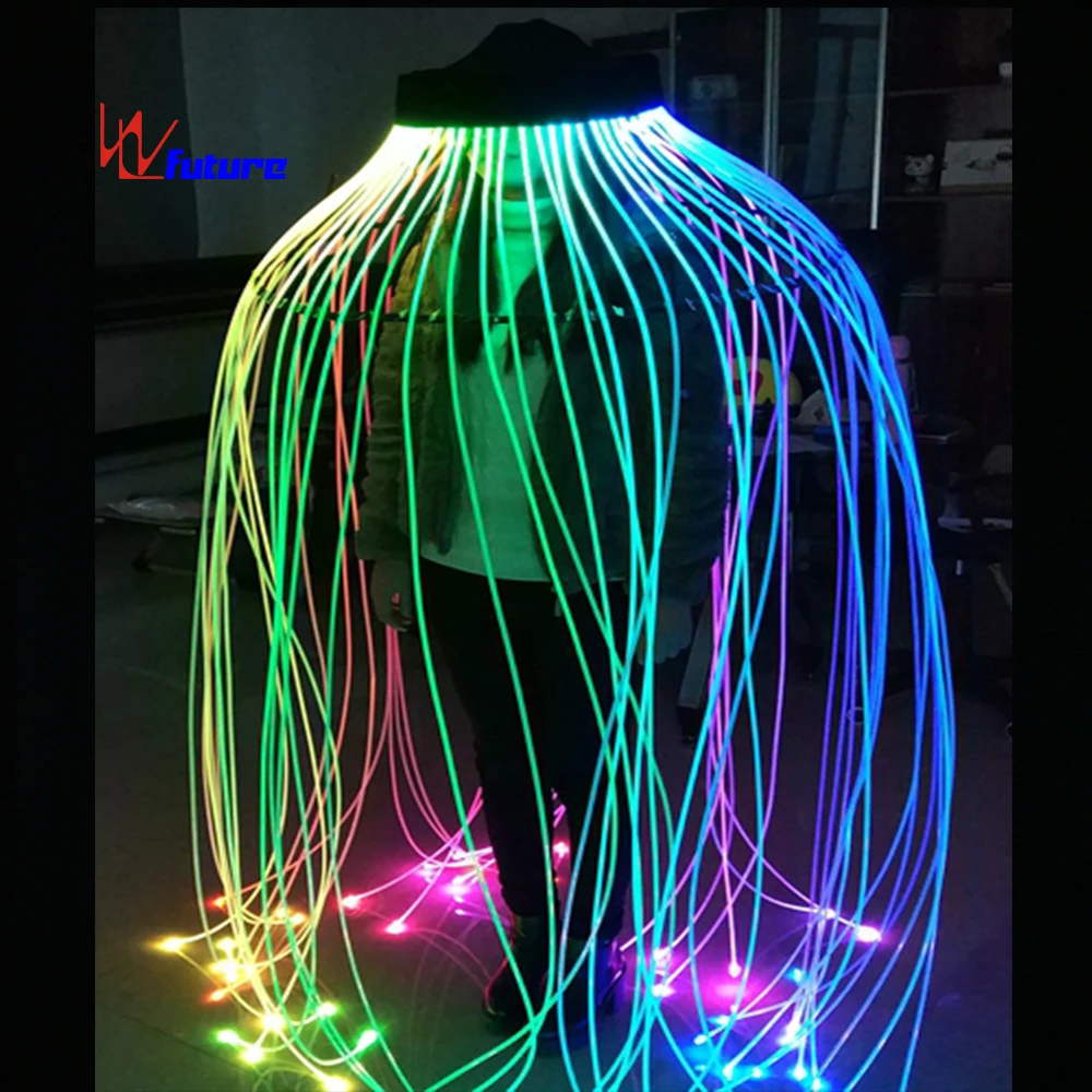LED Jellyfish Spinner Props - Customize Fiber Optic Dancewear