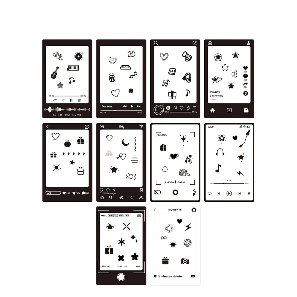 Polaroid 3 Inch Photo Border Sticker Instagram Time Mark Photo ...