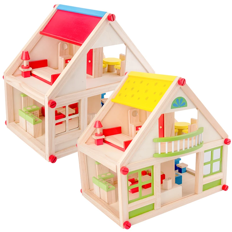 Kids DIY Doll House - Eco-Friendly Mini Wooden Toy
