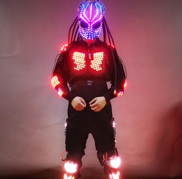 RGB LED Light up Dancing Stage Light Suit Robot for DJ for Halloween ...