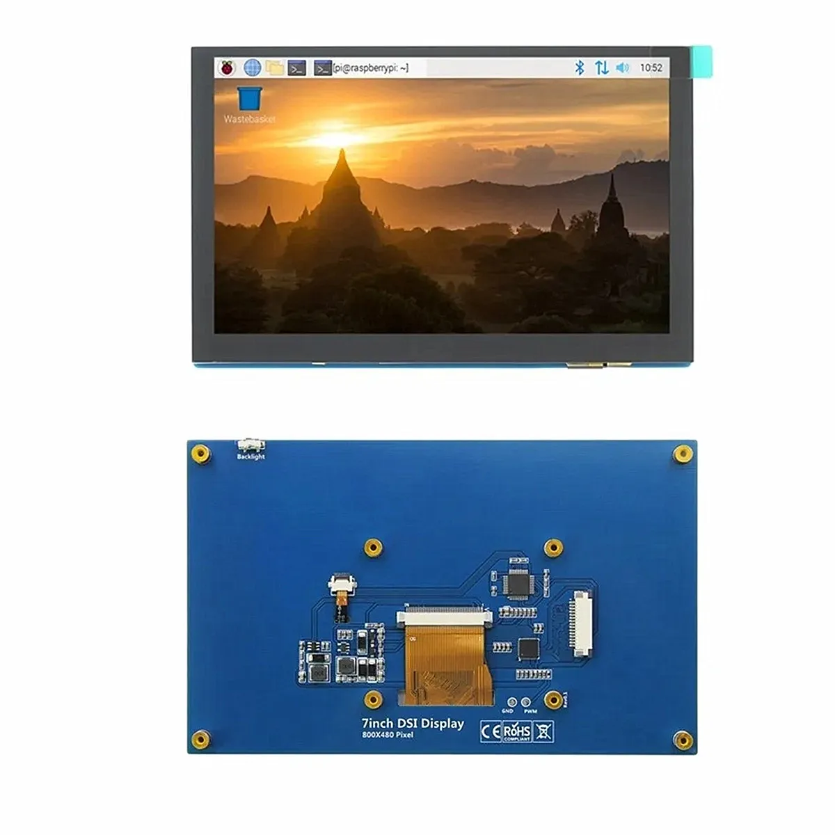 7 Inch Dsi Lcd 800*480 Touch Screen For Raspberry Pi 4b 3b 3a Or ...
