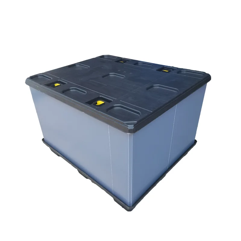 UGET Plastic Solid Box Foldable Blow-Molded Enclosure Box Top Bottom ...