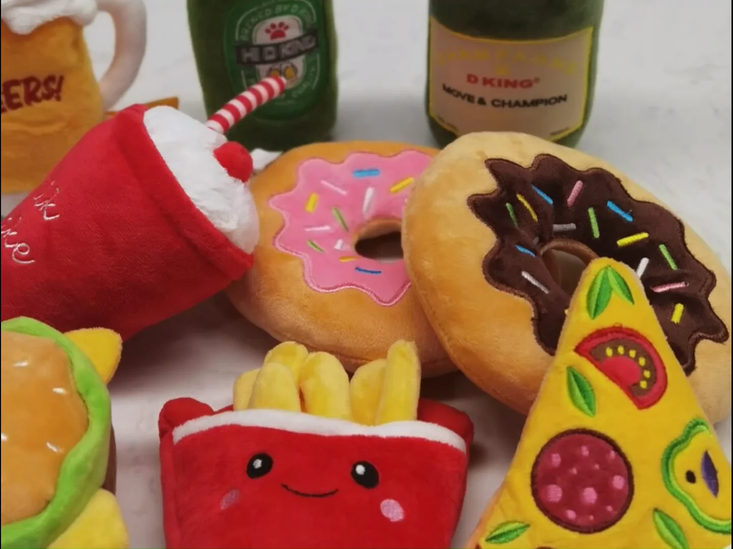 Wholesale Eco Friendly Cute Fast Food Hamburg Soft Durable Pet Squeaky ...