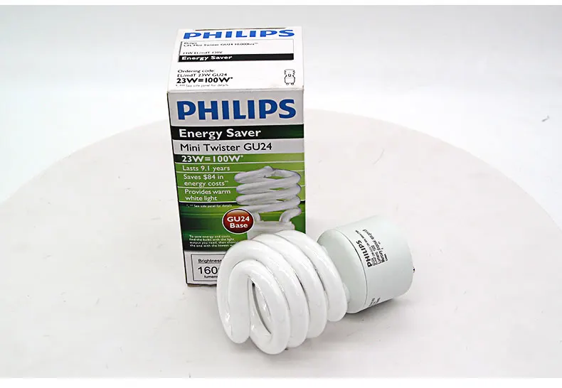 Philips 23W Energy-Saving GU24 Light Bulb 120V 25W Replacement