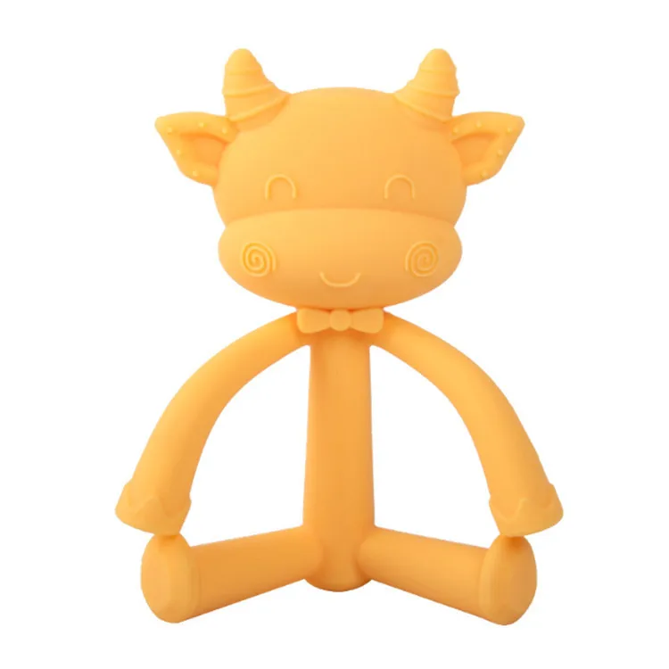 Chew Toy Cow Shaped Teething Toy Silicone Teether Baby Teethers - Buy ...