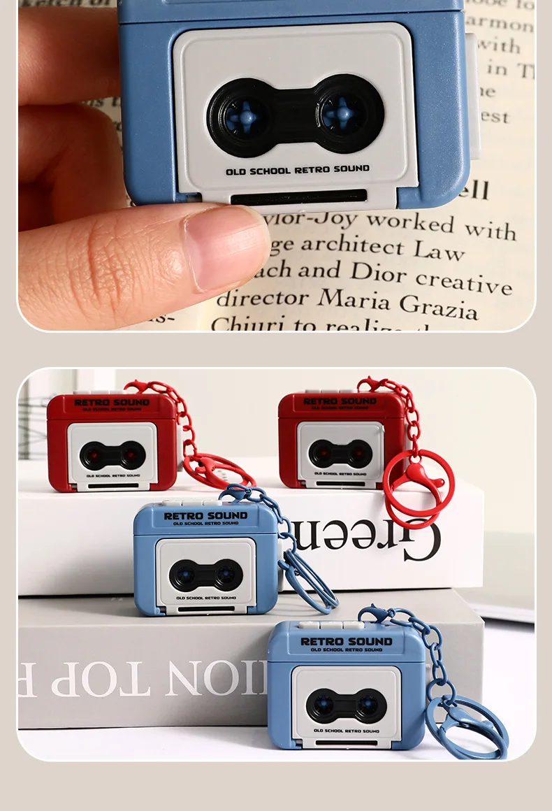 Wholesale Creative Retro Sound Tape Recorder Keychain