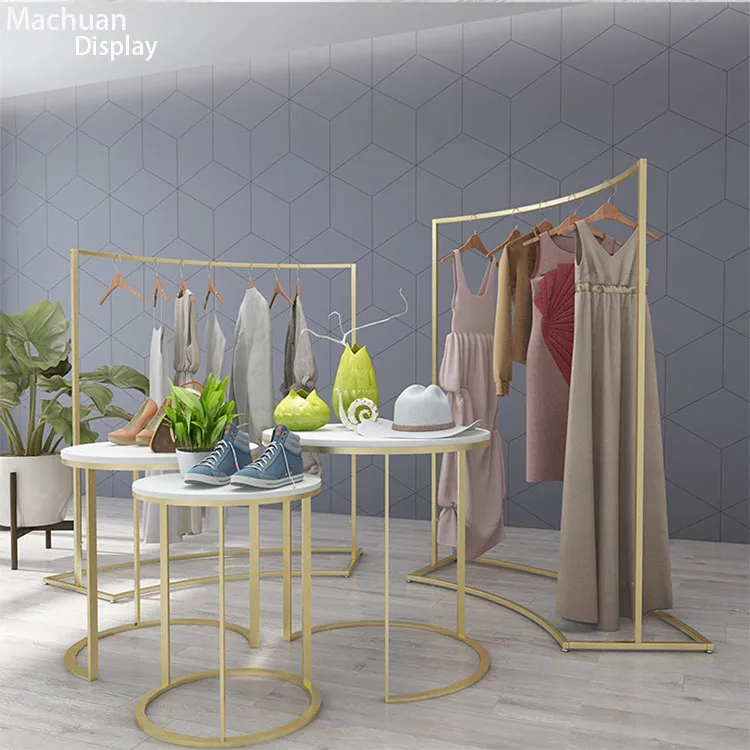 Luxury High End Store Fixture Brass Metal Gold Hanging Clothing Display ...