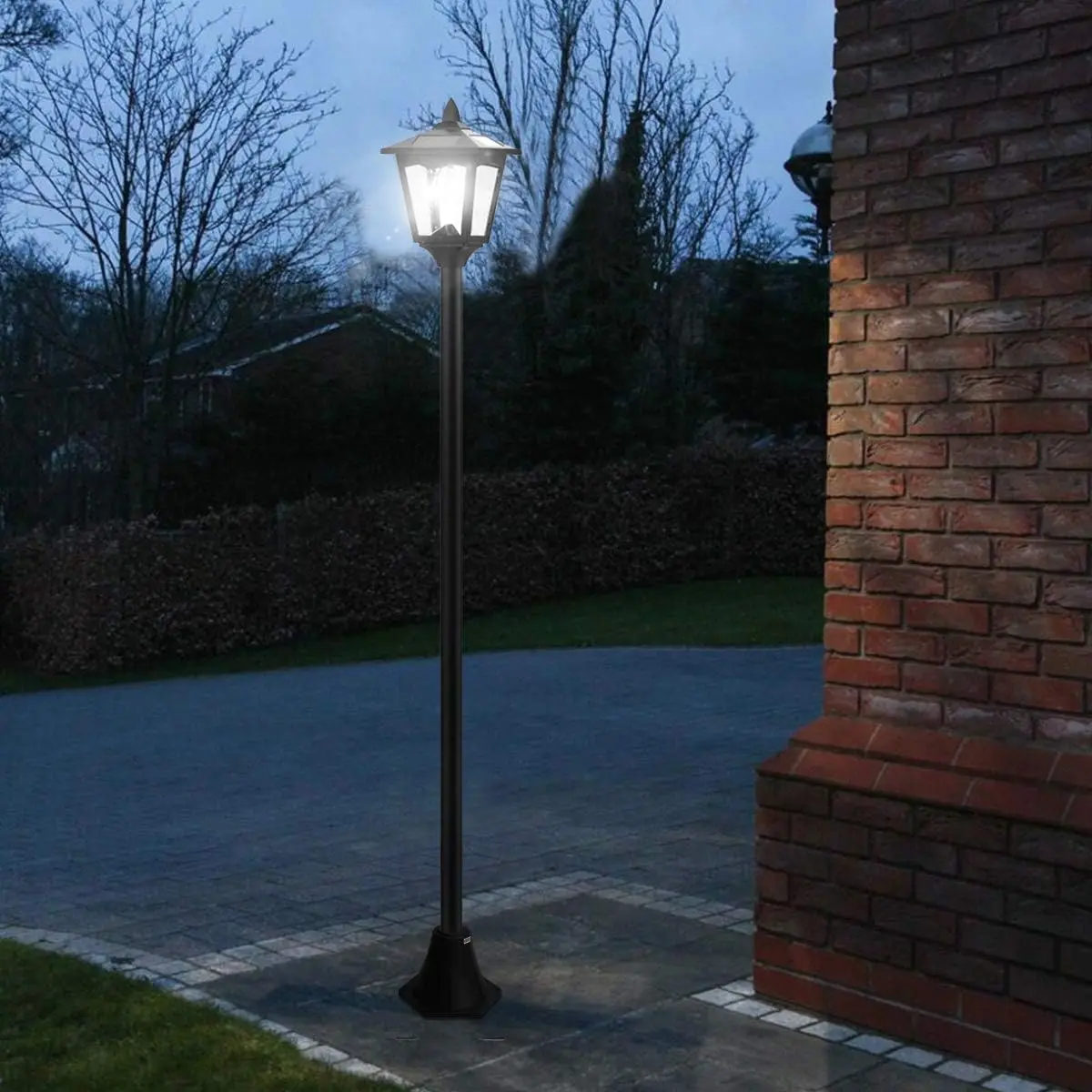 Metal Solar Driveway Deck Led Street Light Post Road Yard Patio Top ...