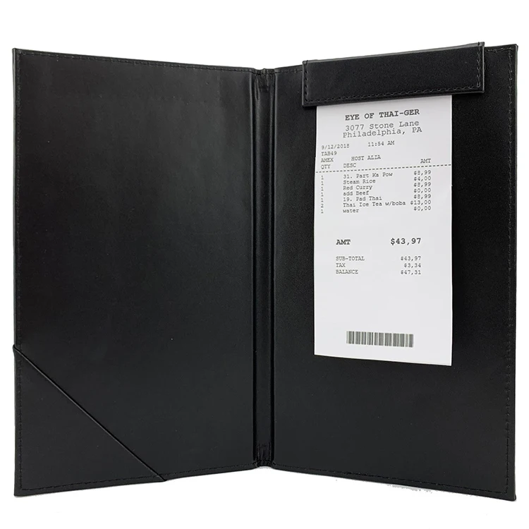 Customized Logo Catering Check Presenter Leather Restaurant Bill ...