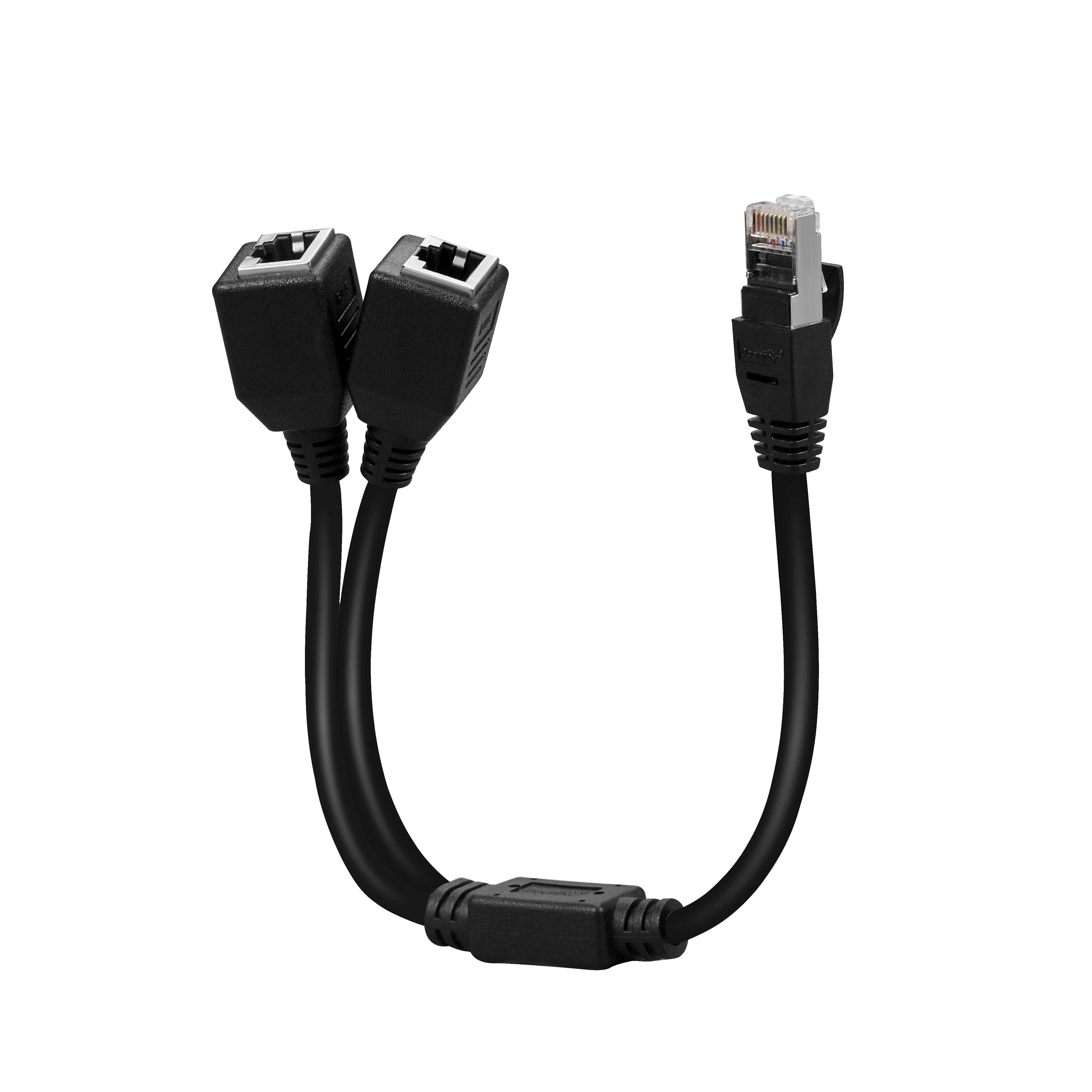 Doonjiey Rj45 1 Male To 2 Female Connector Cable Lan Ethernet Network ...