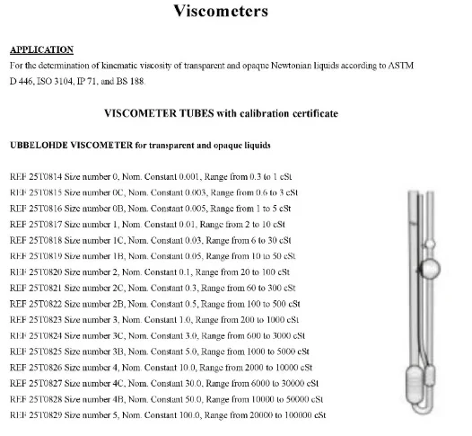 Capillary Ubbelohde Viscometer Tube - Precision & Durability
