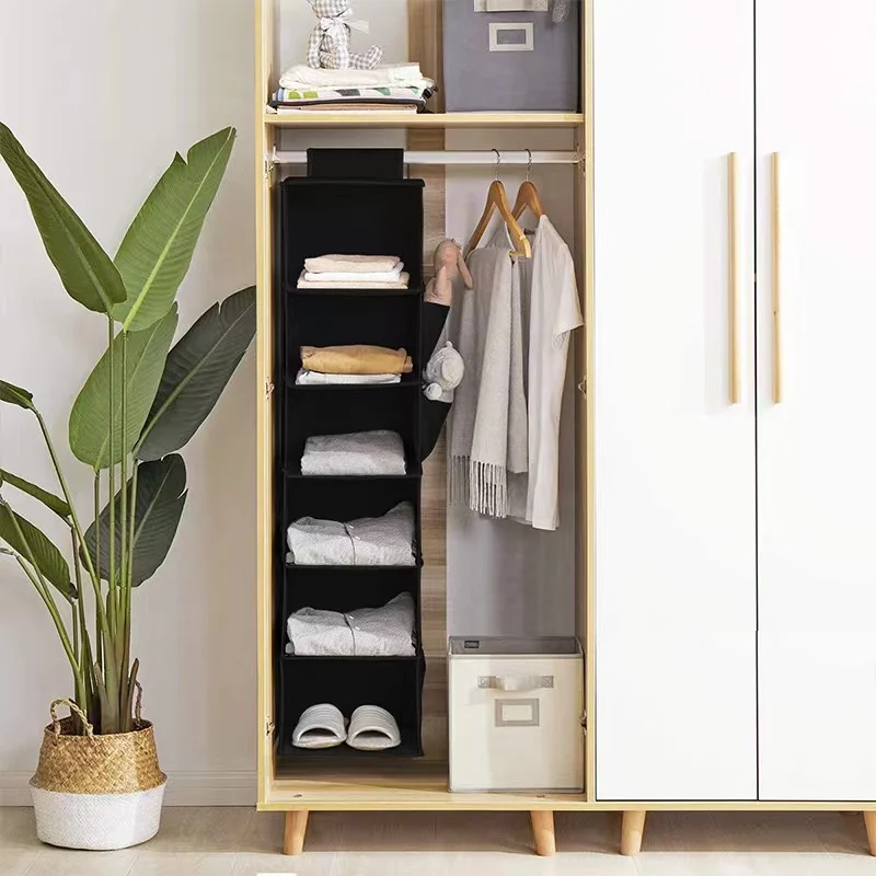 6-storey Hanging Wardrobe Storage Bag Detachable 3-storey Hanger For ...