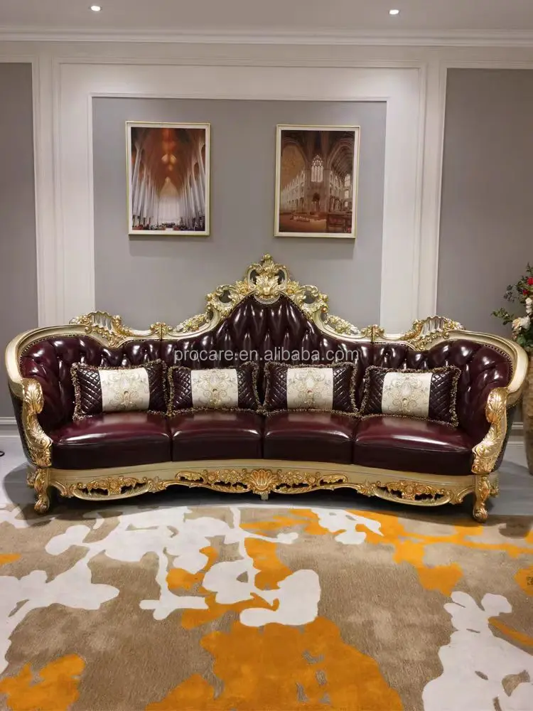Luxury Rococo Style Italian Rococo Living Room Furniture 1+2+3 With ...