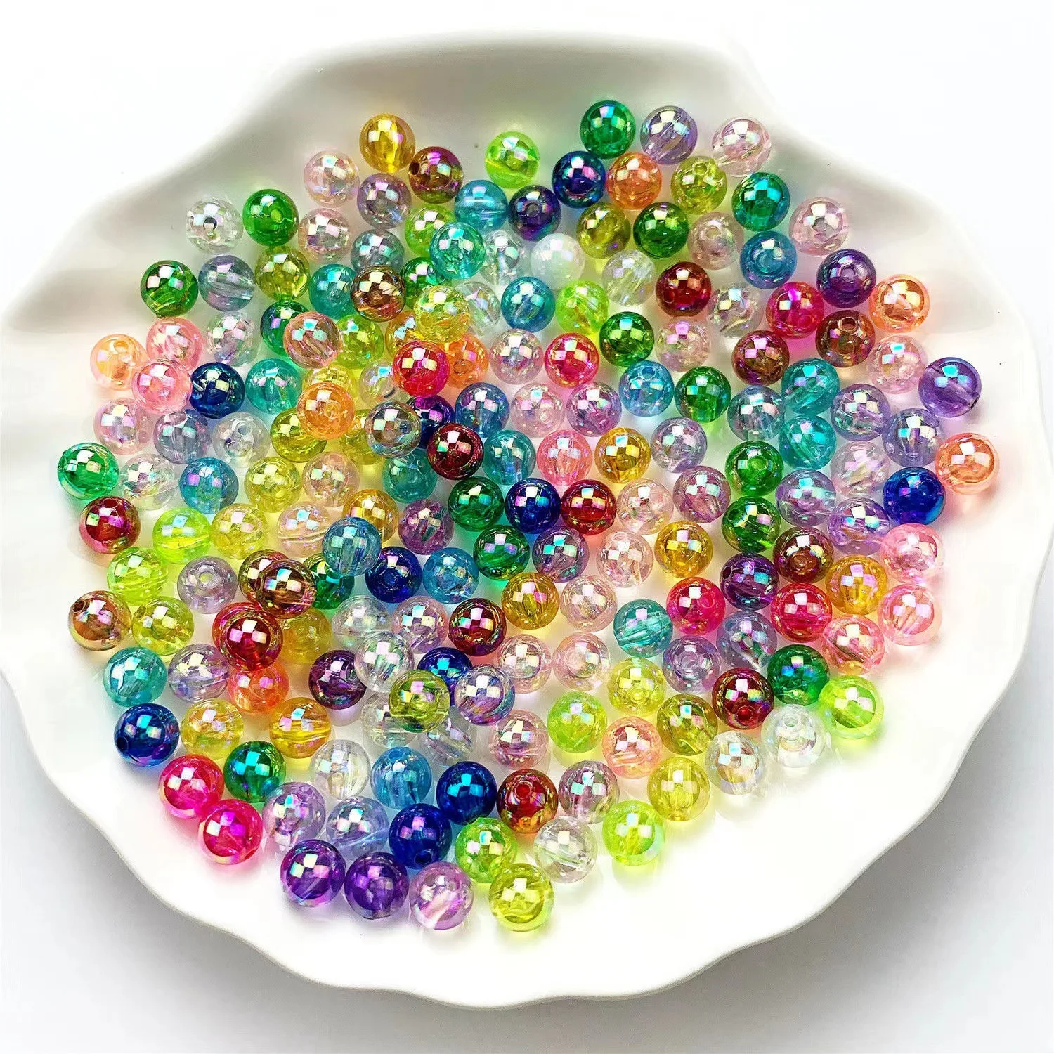 Colorful AB Magic Pearl Bubble Impersonating Pearl Straight Hole ...