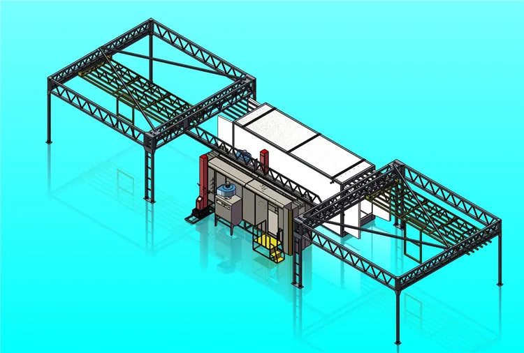 Traverse Move Conveyor Compact Design Electrostatic Powder Coating Line