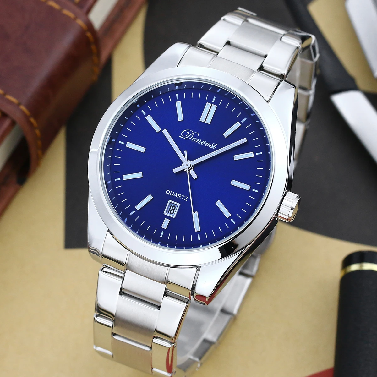 Denvosi Reloj Hombre White Fashion Men Stainless Steel Watch Luxury ...
