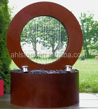 Home Garden Waterfall Metal Rusty Red Water Fountain