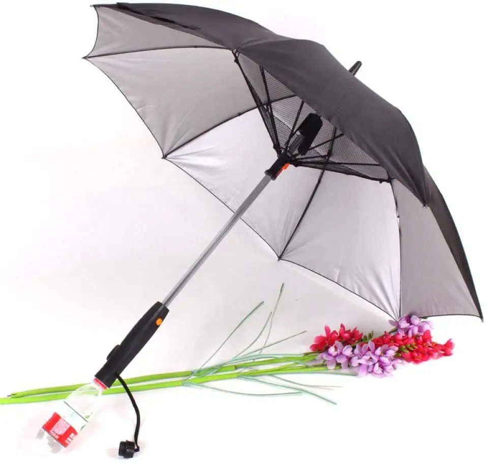 UV Protect Solar Power Umbrella Fan Cooling Fan Umbrella
