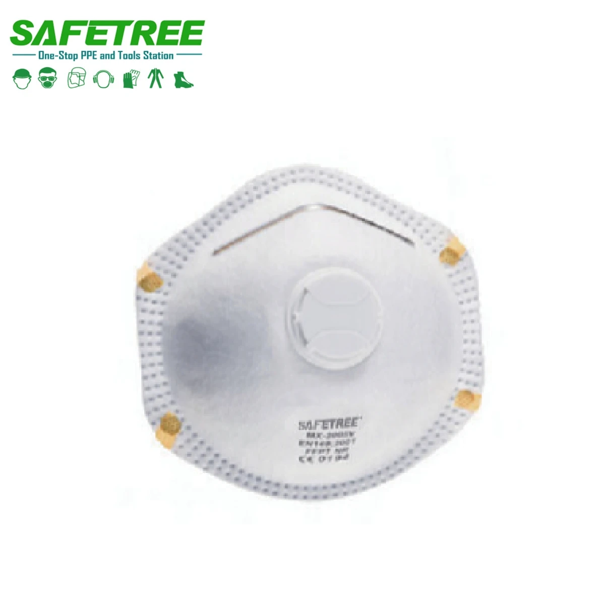 CE EN149 FFP2 Cup Shape Non-Woven Cloth Disposable White Valved Face Dust Mask Safety Respirator ...